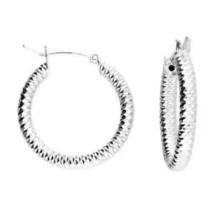 KAIZARIN Sterling Round Hoop Earrings - Silver