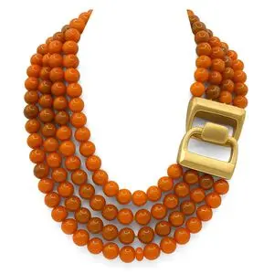 MICHAEL NASH JEWELRY Irena Carnelian Resin Bead Necklace - Brown