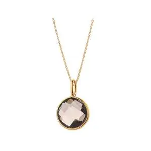 GODDESS CHARMS Smoky Quartz Power Stone Necklace - Gold/grey