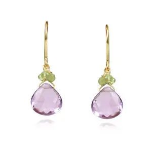 MOUNIR LONDON Amethyst Drop Earrings - Yellow