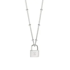 MURU Padlock Bead Chain Necklace - Silver