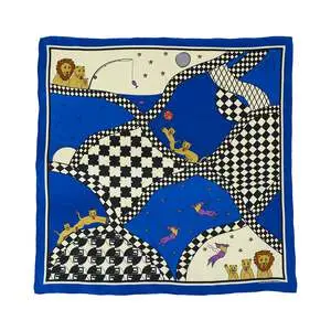 LOST PATTERN Journey" Silk Scarf Shantall Lacayo Electric - Blue