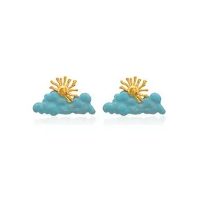 MILOU JEWELRY Clouds & Sun Earrings - Blue