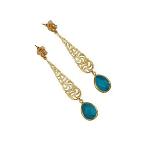 ROZ Avize Drop Earrings - Blue