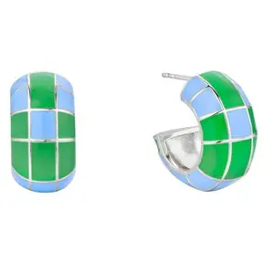 BERMUDA WATCH COMPANY Annie Apple Groove Chunky Hoop Earrings - Green