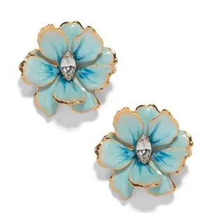 THE PINK REEF Floral Stud Earrings - Blue