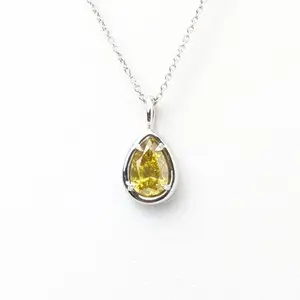 RAHUL'S JEWELS 1.01 Carat Yellow Diamond Pear Solstice Pendant - Gold/yellow