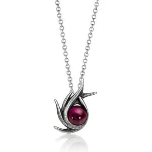 UNALOE Poseidonia Sterling Silver Necklace With Ruby - Silver/red