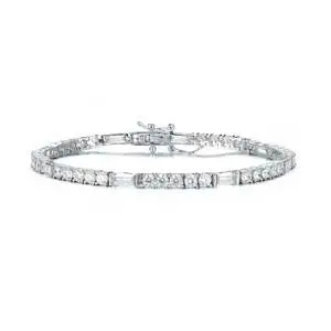 GENEVIVE Sterling Silver Cubic Zirconia Tennis Bracelet - Red