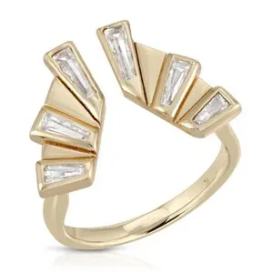 GLAMROCKS JEWELRY Sunray Baguette Ring