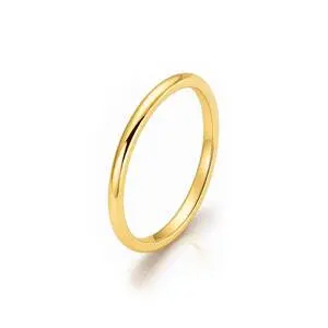 UNALOE Smooth Sterling Silver Band - Gold