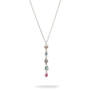 EBRU JEWELRY Mystic Guardian Heart & Evil Eye Y-drop Necklace - Silver