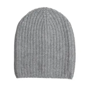 BEL CASHMERE Knitted Cashmere Beanie - Grey