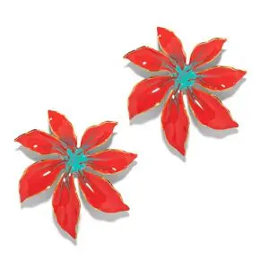 THE PINK REEF Tropic Dangle Earrings - Red