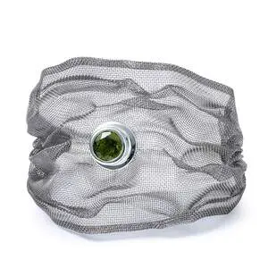 GERMAN KABIRSKI Silver And Titanium Hada Peridot Bracelet - Silver/green