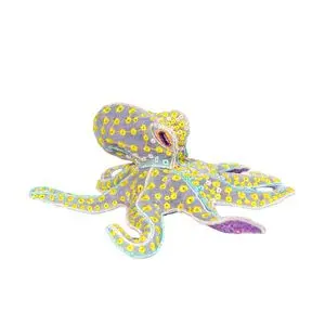 NANA WATANABE Flora Octopus Embroidered Brooch - Yellow