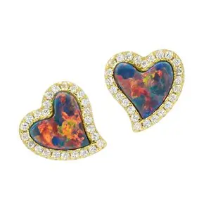 KAMARIA Amore Heart Stud Earrings - Black
