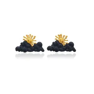 MILOU JEWELRY Clouds & Sun Earrings - Grey
