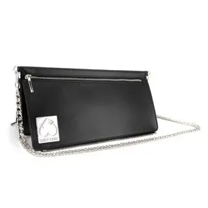 EMILY JONES Amsterdam Triangle Crossbody Bag - Black/silver