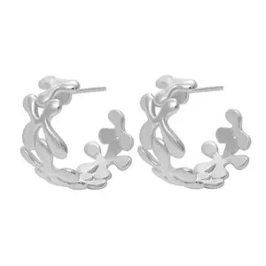 LUCY QUARTERMAINE Solid Sterling Splash Hoop Earrings - Silver