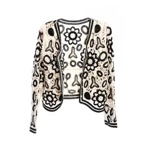 Saachi Floral Lace Crochet Jacket