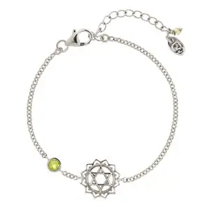CHARLOTTE'S WEB JEWELLERY Heart Chakra Bracelet With Peridot - Silver