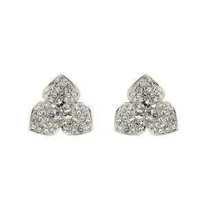 EMMA HOLLAND JEWELLERY Platinum Flower Clip Earrings - Silver