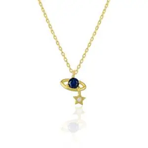 SPERO LONDON Saturn And Star Pendant Necklace - Silver