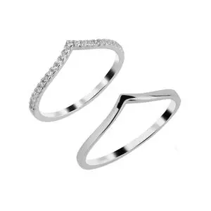 SPERO LONDON Sterling Wishbone Stacker Ring Set - Silver