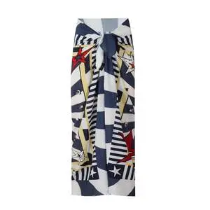 Loveist Store Giraffa Artistic Print Sarong Pareo - Blue