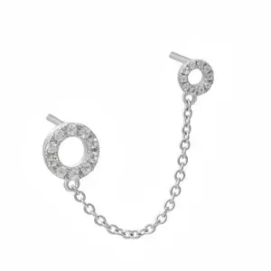 LUCY QUARTERMAINE Halo Double Post Earring - Silver