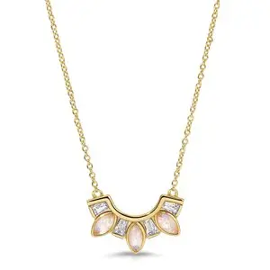GLAMROCKS JEWELRY Seven Wonders Moonstone Necklace - Yellow