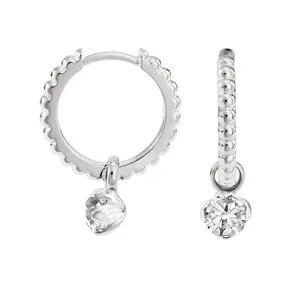 DOWER & HALL Charm Dotty Hoop Earrings - Silver