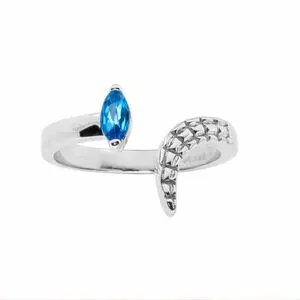 NASI SILVER Croctail Marquise Ring Blue
