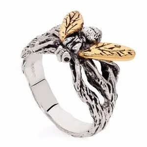 YASMIN EVERLEY JEWELLERY Silver And Gold Gilded Hoverfly Ring - Silver/gold