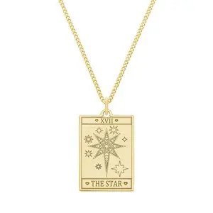CARTERGORE 9ct Gold 'the Star' Tarot Card Necklace - Yellow