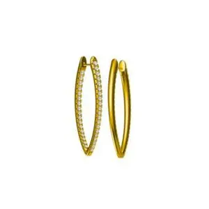 ADRIANA PAPPAS DESIGNS Crystal Pave Hoop Earrings - Gold