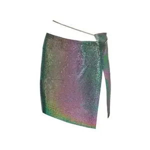 AULALA PARIS Metallic Wrap Cover-up Skirt - Black
