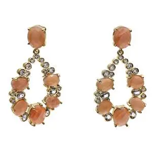 FARRA Statement Stone Drop Earrings