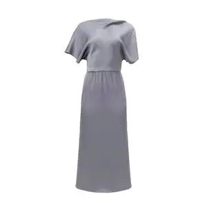 FOREVER YOUNG THE LABEL Satin Midi Dress - Grey