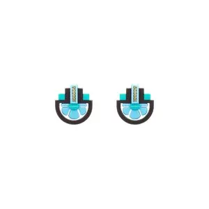 GISSA BICALHO Acrylic Three Flower Earrings - Blue