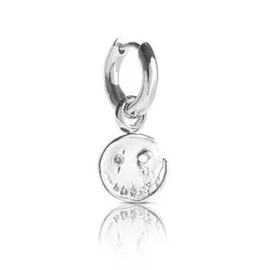 KASUN LONDON Smile Tanzanite Hoop Earrings - Silver