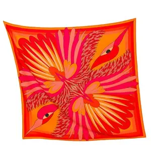 CREATURE MARSEILLE Carnaval Sun Yellow The Scarf In Silk And Cotton / Design In France Made In Italy - Red