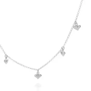 NELLOU JEWELLERY Floating Heart Charm Necklace - Silver