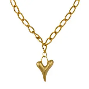 CARAMEL VINTAGE JEWELLERY Vintage Plated Love Charm Necklace - Gold