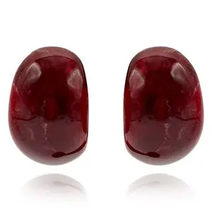 MICHAEL NASH JEWELRY Marbled Resin Semi-hoop Clip-on Earrings - Red