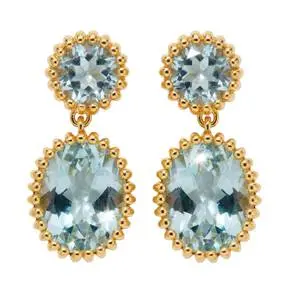 DAINTY LONDON Aurelia Sky Topaz Earrings - Blue