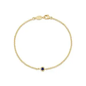 DOWER & HALL Single Sapphire Dewdrop Chain Bracelet - Gold