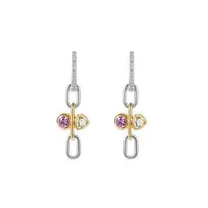 Arte Madrid Toggle Kaleidoscopic Convertible Drop Earrings - Orange