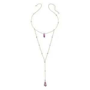 HEATHER HAWKINS Edge Of Desire Amethyst Necklace - Yellow